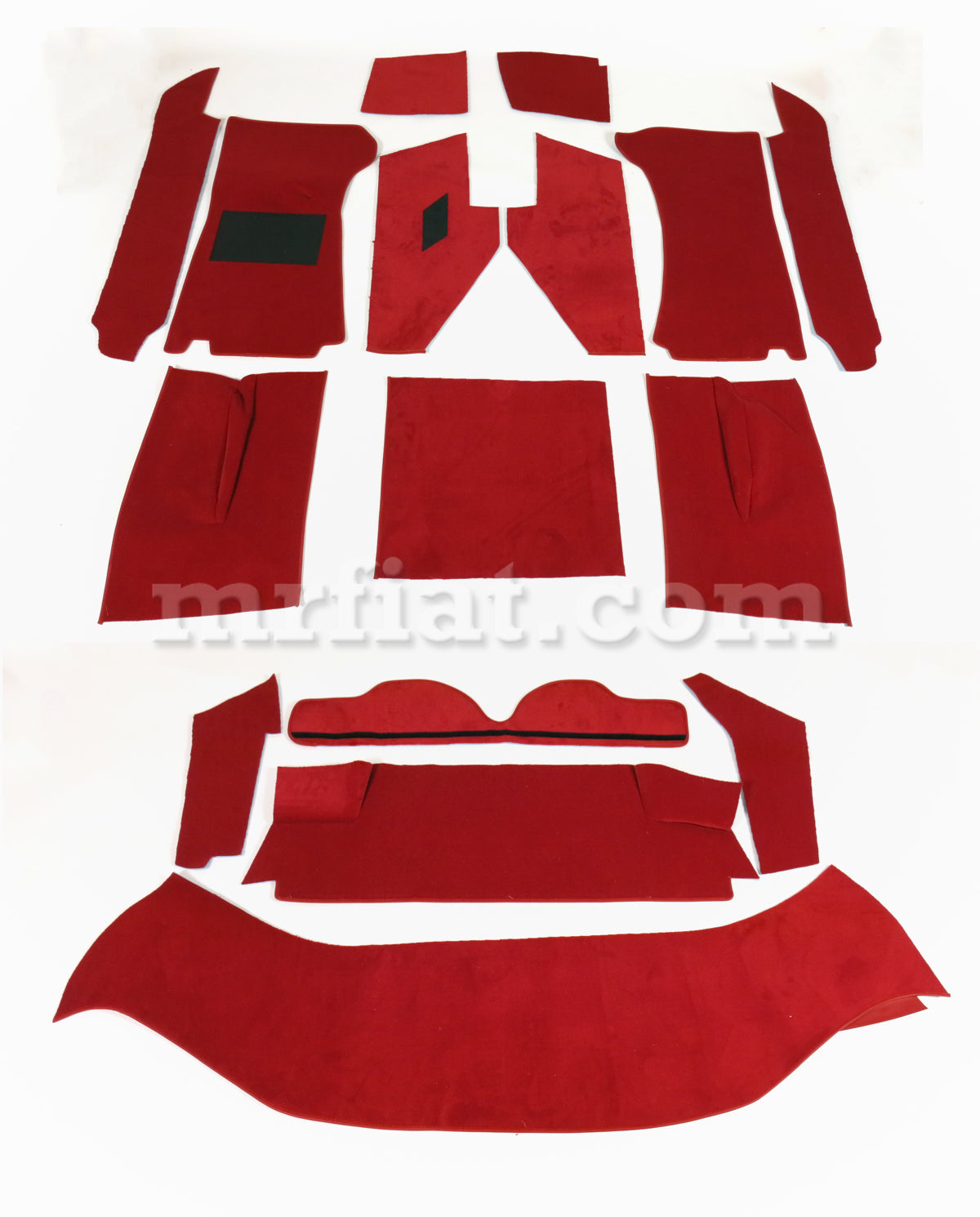 Alfa Romeo Spider Red Complete Carpet Set Floorpan 1978-94 16 Pcs – MrFiat